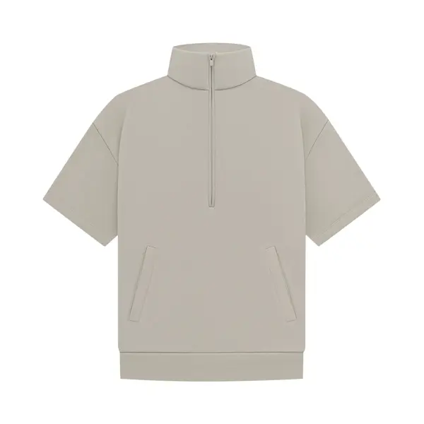 Fear Of God Half Zip 3/4 Sleeve Shirt - Grey