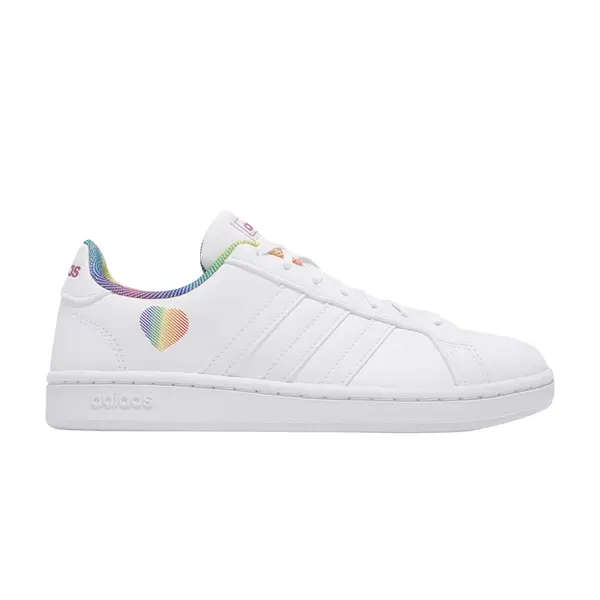Adidas Grand Court Rainbow Pride Sneakers - White