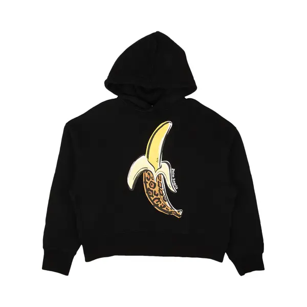 Palm Angels Banana Printed Hoodie - Black