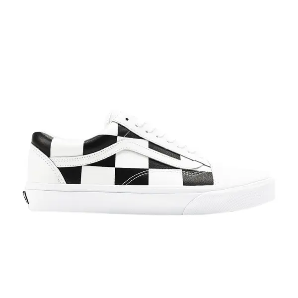 VANS Old Skool Leather Checkered Sneakers - White