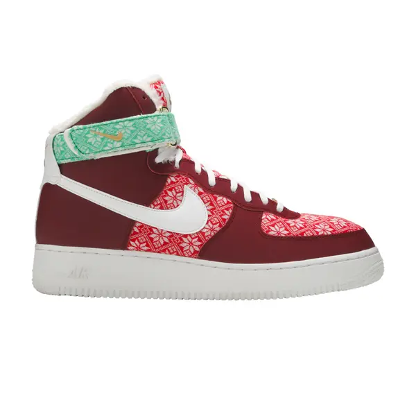 Nike Force 1 High 'christmas Sweater' Sneakers - Red