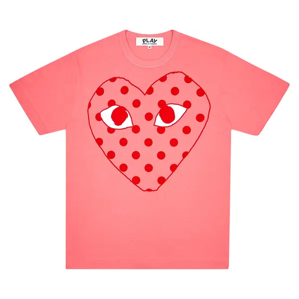 Play Comme Des Garcon Polka Dot Logo T-shirt - Pink