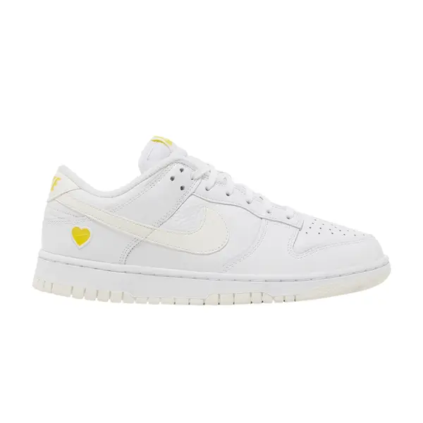 Nike Wmns Dunk Low 'valentine's Day Yellow Heart' Sneakers - White