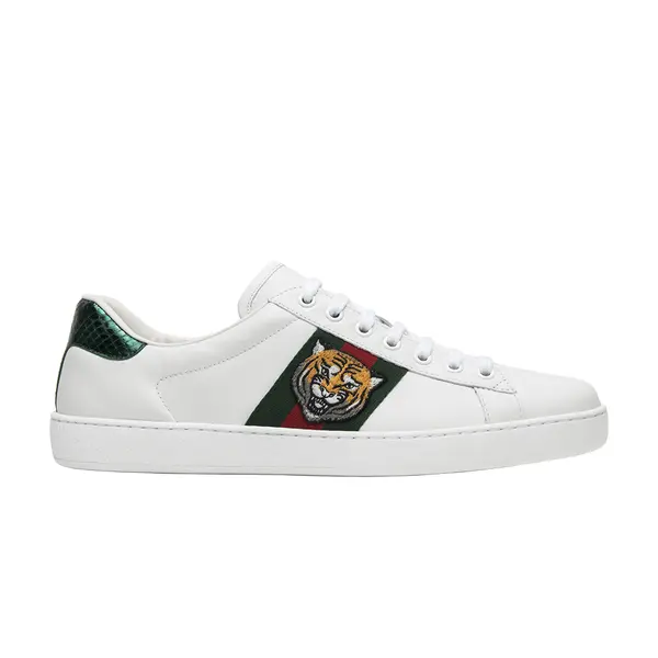 Gucci Ace Embroidered 'tiger' Sneakers - White
