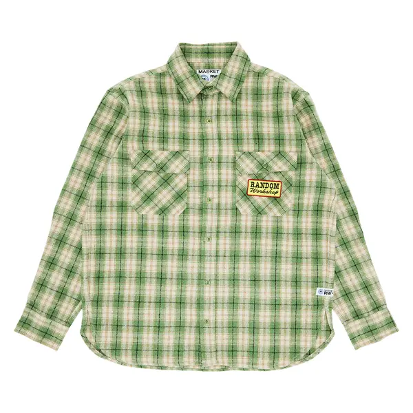 MARKET Patch Flannel Shirts - Green
