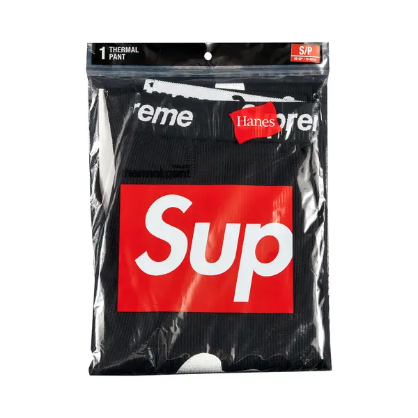 Supreme X Hanes Bones Thermal Pant - Black