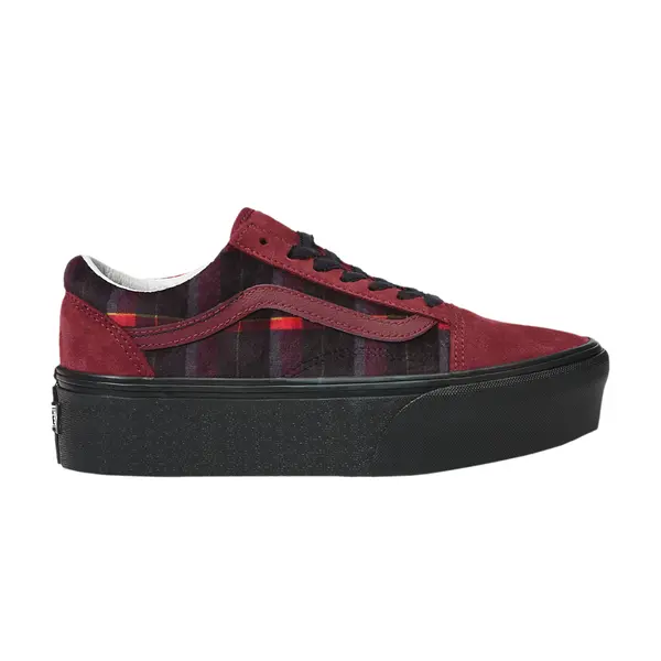 VANS Old Skool Stackform Velvet Plaid - Red
