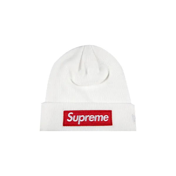 Supreme X New Era Box Logo Beanie - White