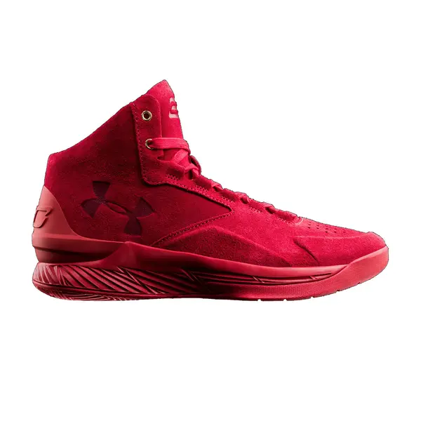 Under Armour Curry 1 Lux Mid Suede High Top Sneakers - Red
