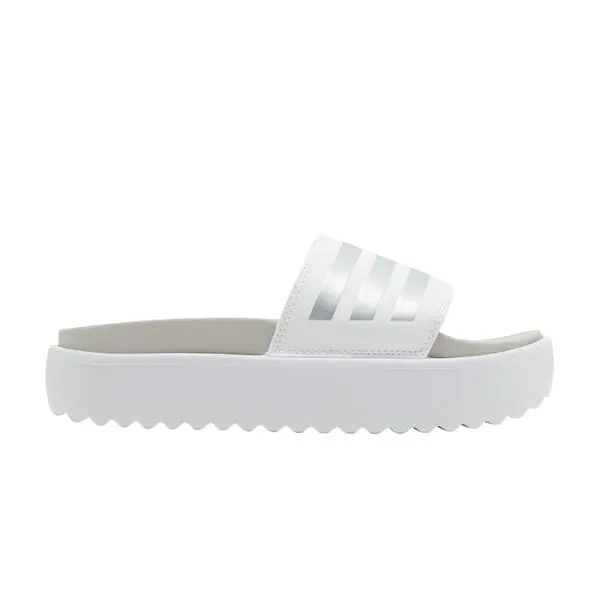 Adidas Adilette Platform Slide - White