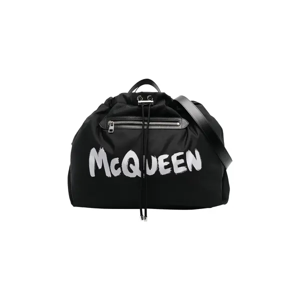 Alexander McQueen Large Drawstring Bag - Black