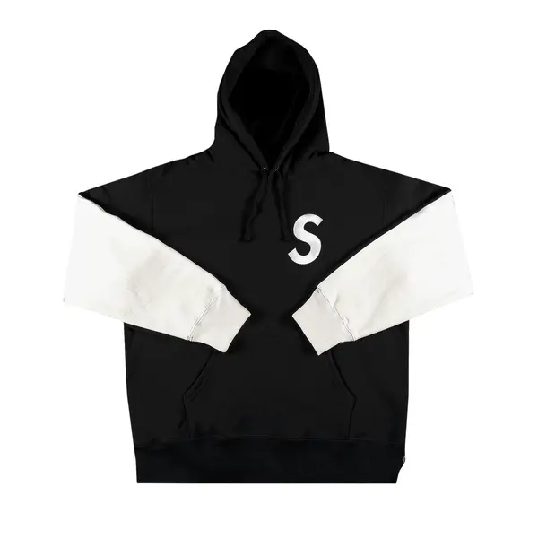 Supreme S Logo Split Hooded Sweatshirt - Black