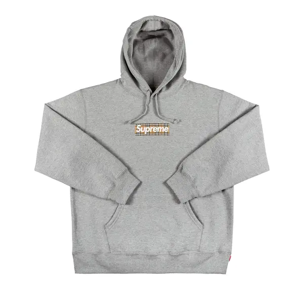Supreme X Burberry Box Logo Hooded Sweatshirt - Grey