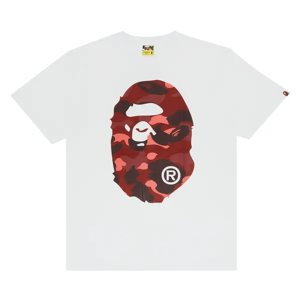 A BATHING APE Color Camo Big Ape Head Tee - White