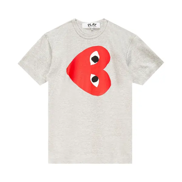 Play Comme Des Garcon Sideways Heart Tee - Grey