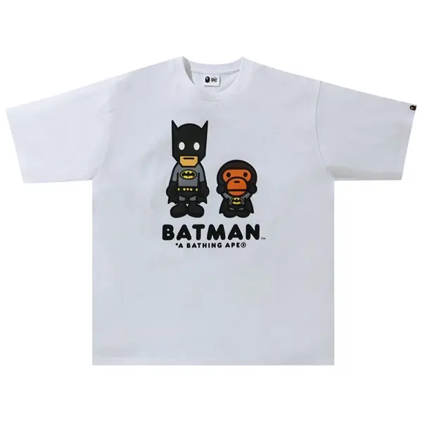 A BATHING APE X Dc Baby Milo Batman Relaxed Fit Tee - White