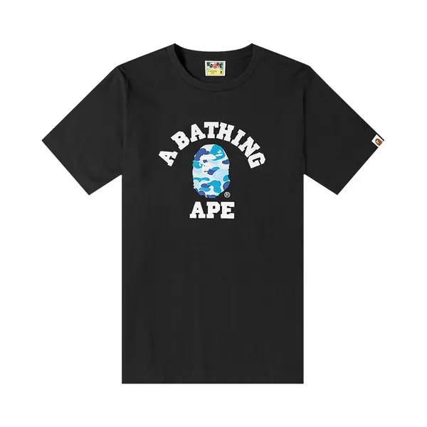 A BATHING APE Abc Camo College Tee /blue - Black
