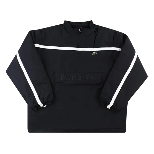 Supreme X Lacoste Puffy Half Zip Pullover - Black