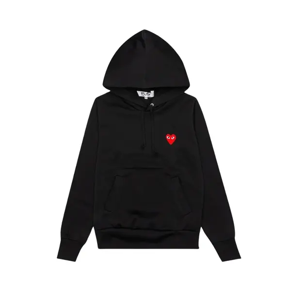 Play Comme Des Garcon Printed Hoodie - Black