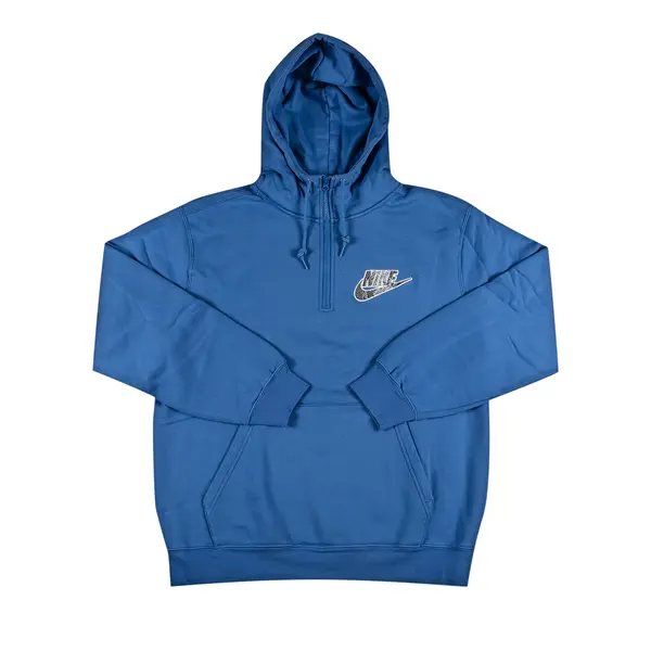 Supreme X Nike Half Zip Hooded Sweatshirt - Blue