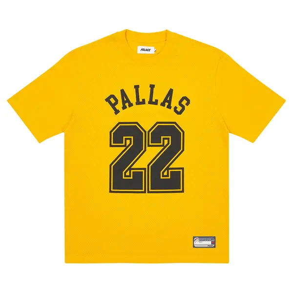 トップス PALACE NEIN MESH JERSEY YELLOW PALACE Sports Mesh T-shirt - Yellow | Editorialist