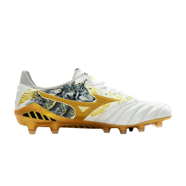 モレリアネオ3 Sergio Ramos サッカーシューズ ホワイト/ゴールド Mizuno Sergio Ramos X Morelia Neo 3 Sr4 Japan 'Lion And Wolves In