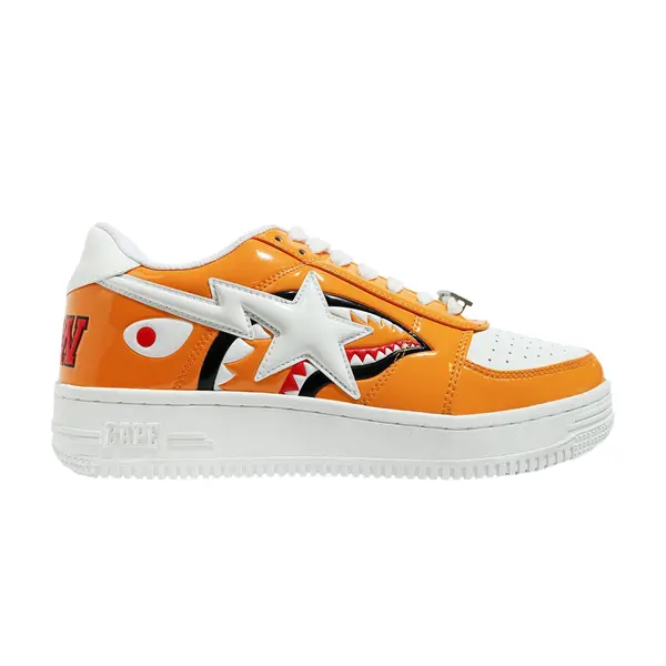A BATHING APE Bapesta Low M1 'shark Face Color Block' Sneakers - Orange