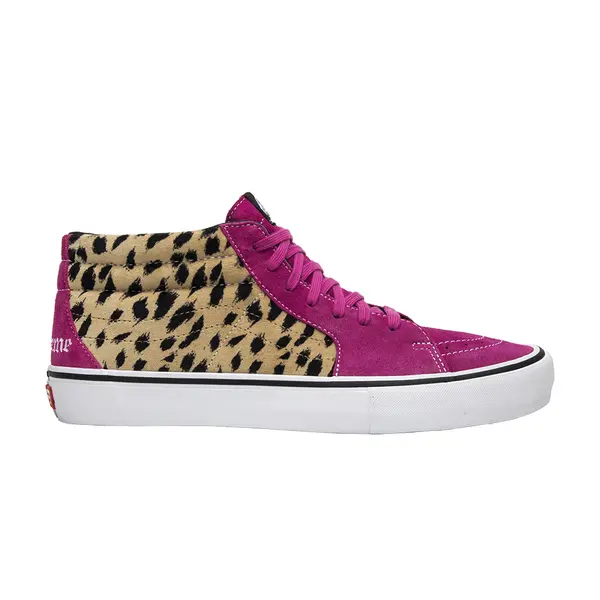 VANS Supreme X Sk8-mid Pro Cheetah Velvet Sneakers - Pink