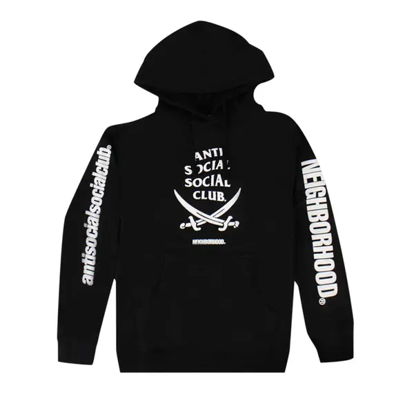 ANTI SOCIAL SOCIAL CLUB X Neighborhood 6ix Hooded Sweatshirt - Black