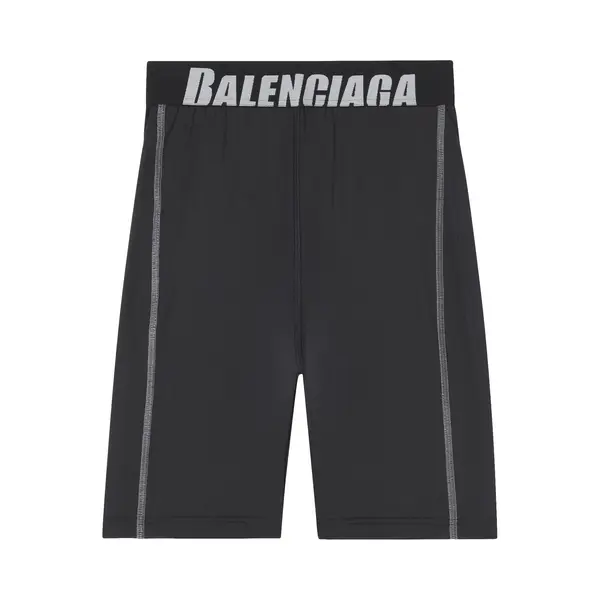 Balenciaga Logo Waistband Cycling Shorts - Black