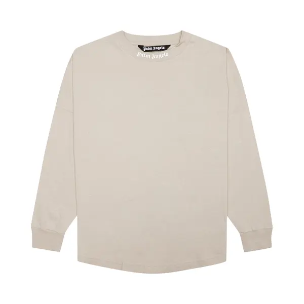 Palm Angels Classic Logo Over Long-sleeve Tee 'beige/white - Tan