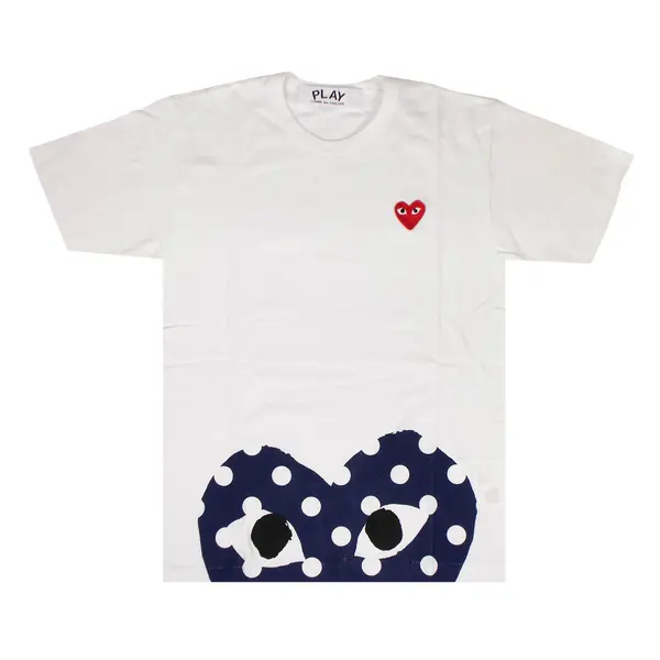 Play Comme Des Garcon Polka Dot Half Heart T-shirt - White