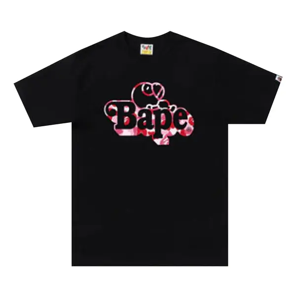 A BATHING APE Abc Camo Milo On T-shirt - Black