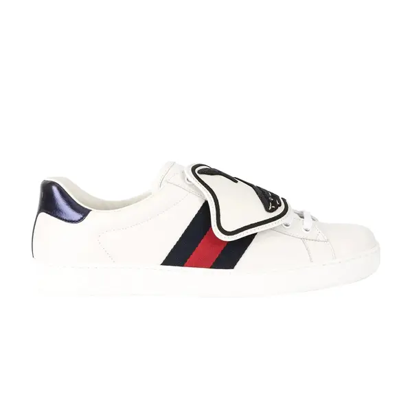 Gucci Ace Sneaker With Removable Patches In White Editorialist