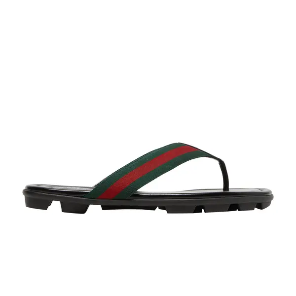 Gucci Leather Web Thong Sandal