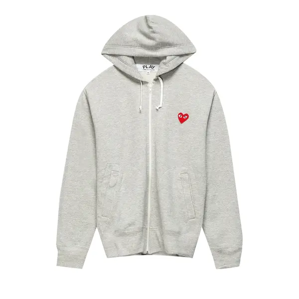 Play Comme Des Garcon Heart Logo Zip Up Hoodie