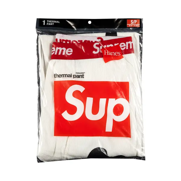 Supreme X Hanes Bones Thermal Pant 'natural - Cream
