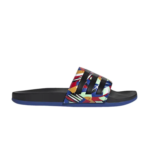 Adidas Adilette Comfort Farm Rio Printed Slides - Black