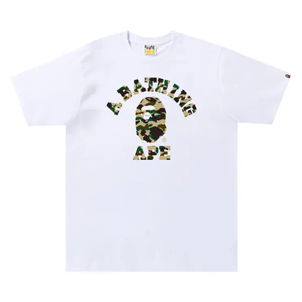 A BATHING APE 1st Camo College Tee /yellow - White