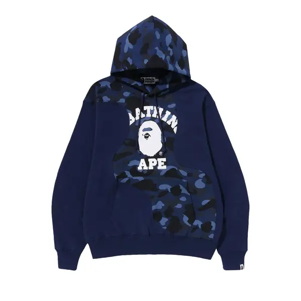 A BATHING APE Color Camo College Cutting Relaxed Fit Hoodie - Blue
