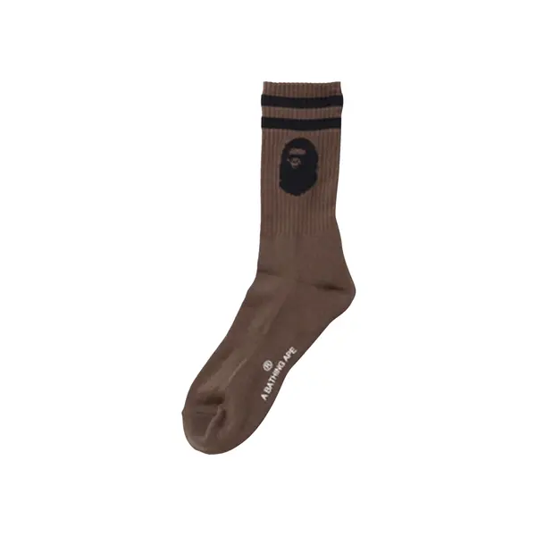 A BATHING APE Ape Head Socks - Brown