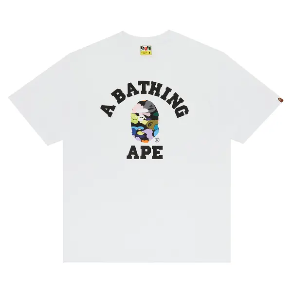 A BATHING APE Multi Camo College Tee /multicolor - White