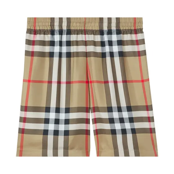 Burberry Check Silk Shorts 'archive Beige - Brown