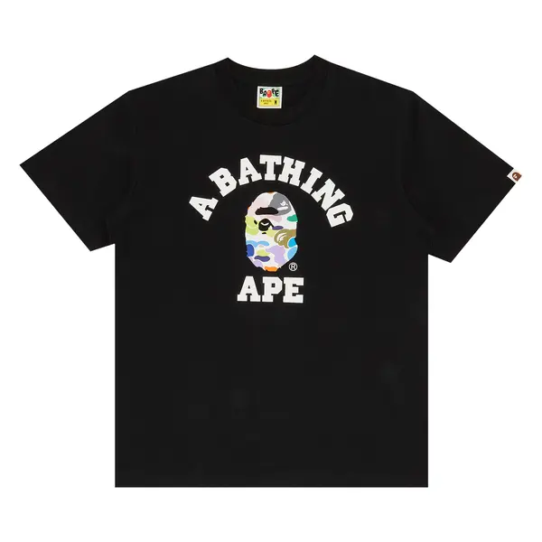 A BATHING APE Multi Camo College Tee - Black
