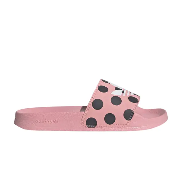 Adidas Adilette Lite Trefoil Logo Polka Dot Slides - Pink