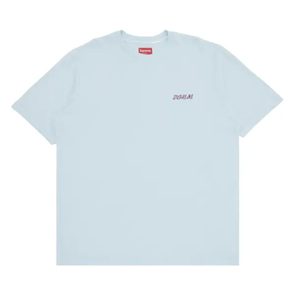 Supreme Washed Script Short-sleeve Top 'light - Blue
