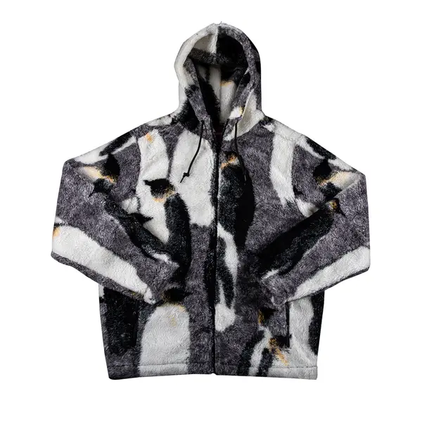 Supreme Penguins Hooded Fleece Jacket - Black
