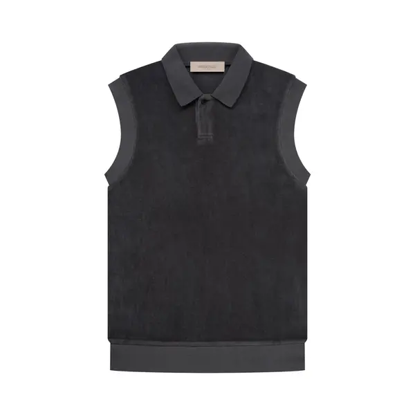 Fear Of God Velour Sleeveless Polo - Black