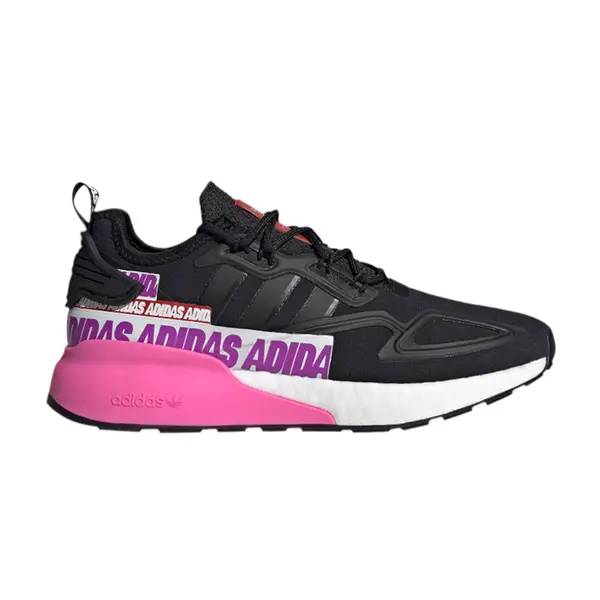 Adidas Zx 2k Boost Wordmark Heel Stripe Sneakers - Black
