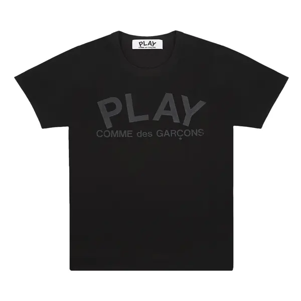 Play Comme Des Garcon Logo Text T-shirt - Black